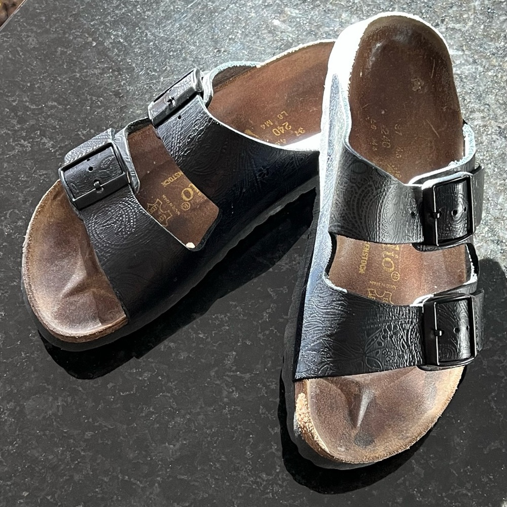 Birkenstock Papillo Black Pattern Size 37 Sandals - Gem